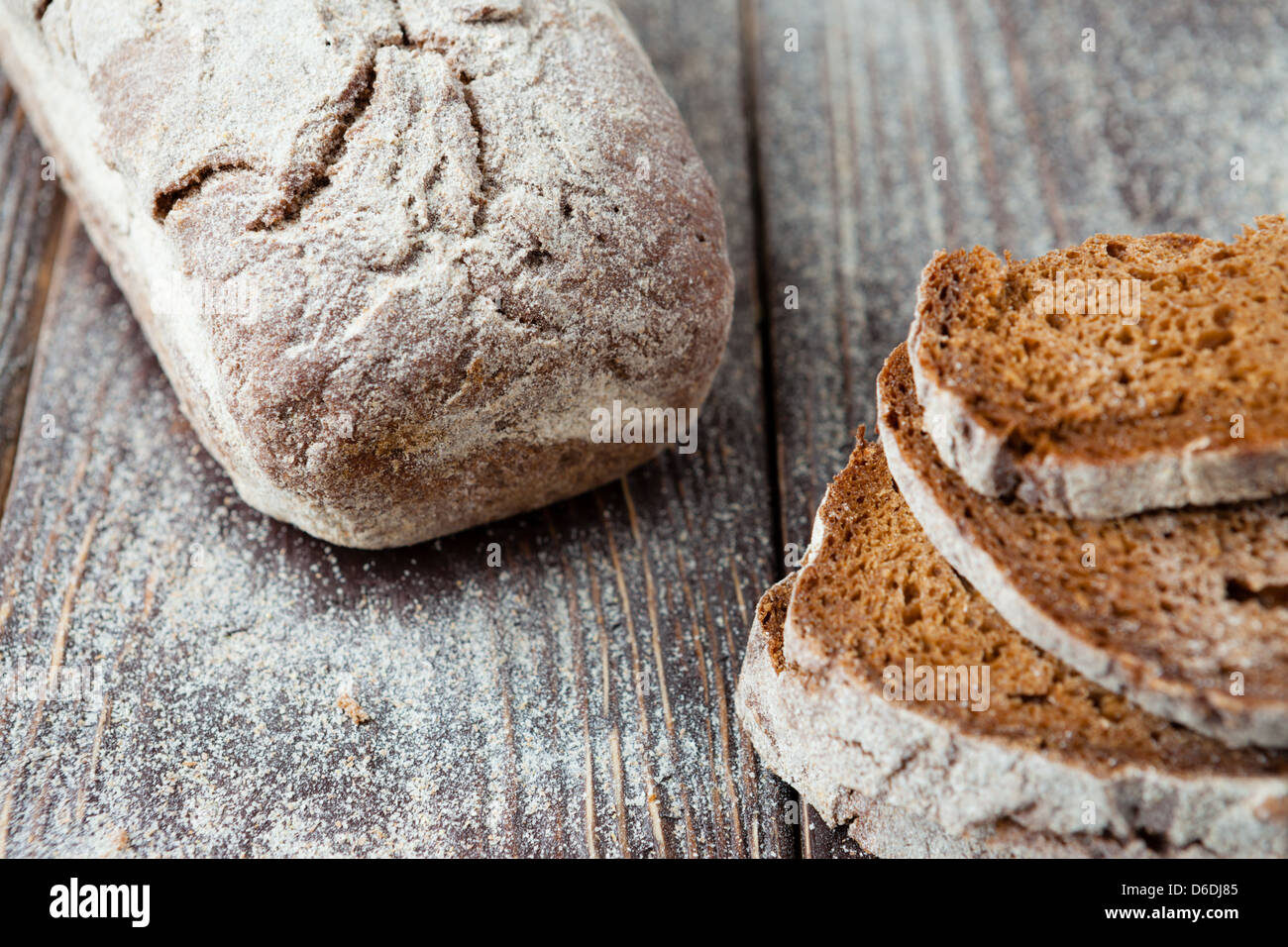 homemade square rye bread, food closeup Stock Photo - Alamy