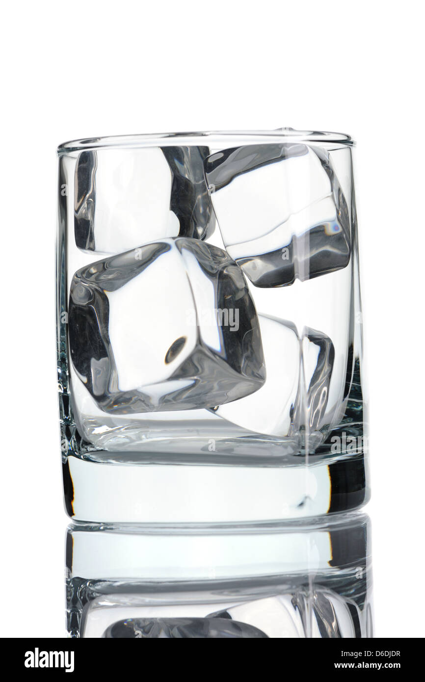 Glass with ice Stock Photo - Alamy