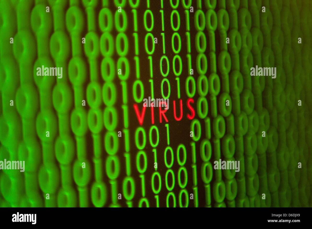 ILLUSTRATION - An illustrated picture shows the word 'virus' on a ...