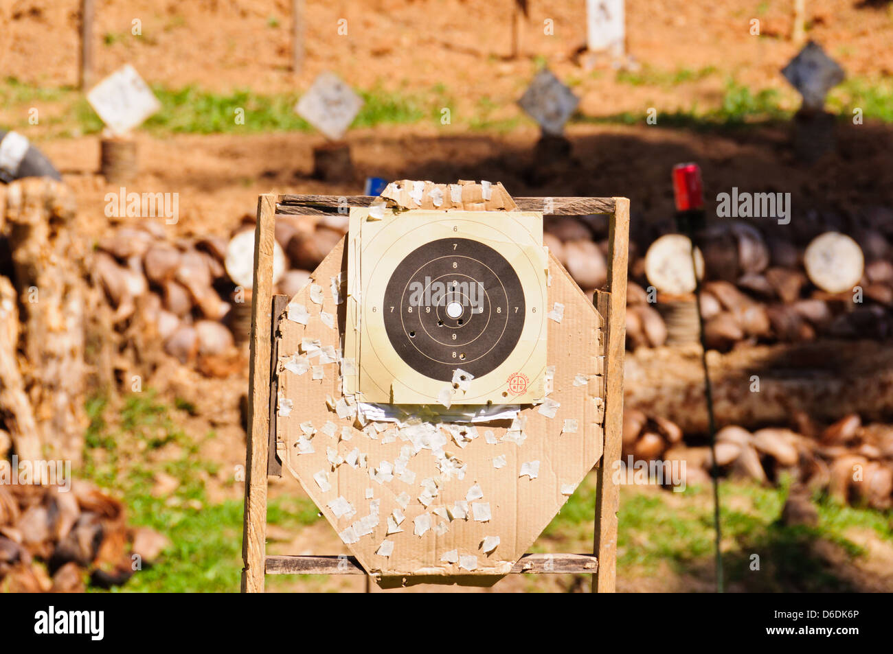 Target of a shooting range with many bullet holes Stock Photo - Alamy