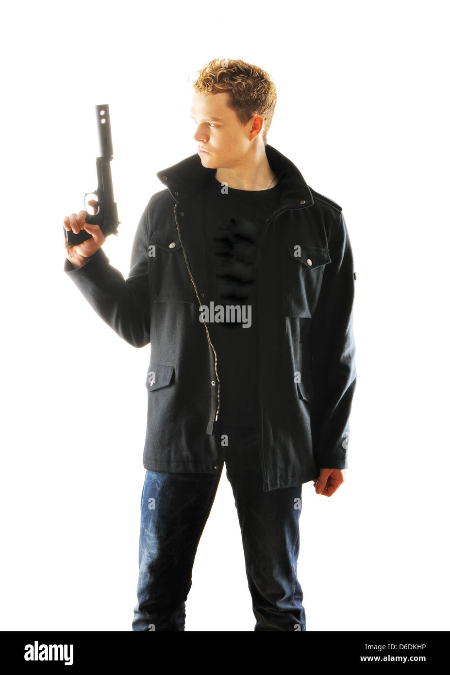 Man with gun Stock Photo - Alamy