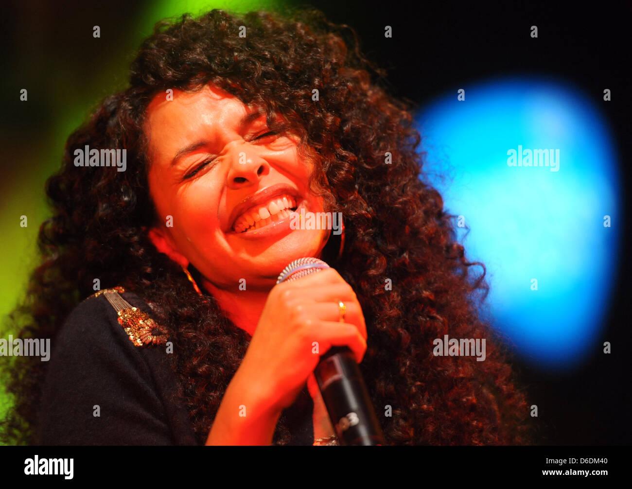 Singer Joy Denalane performs at the 'Music meets Media' event at Grand ...