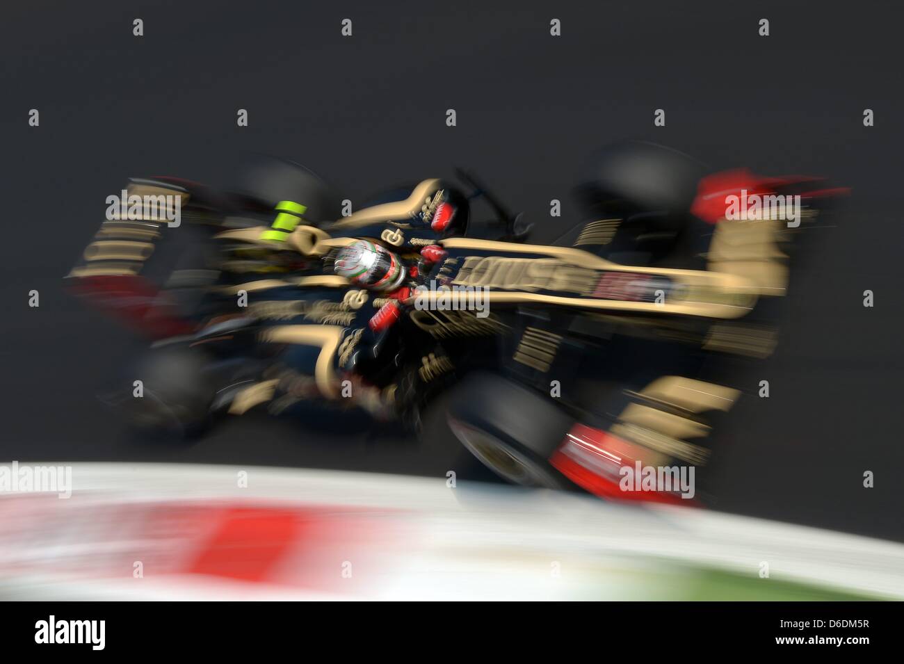 Belgian Formula One driver Jerome D'Ambrosio of Lotus steers his car ...