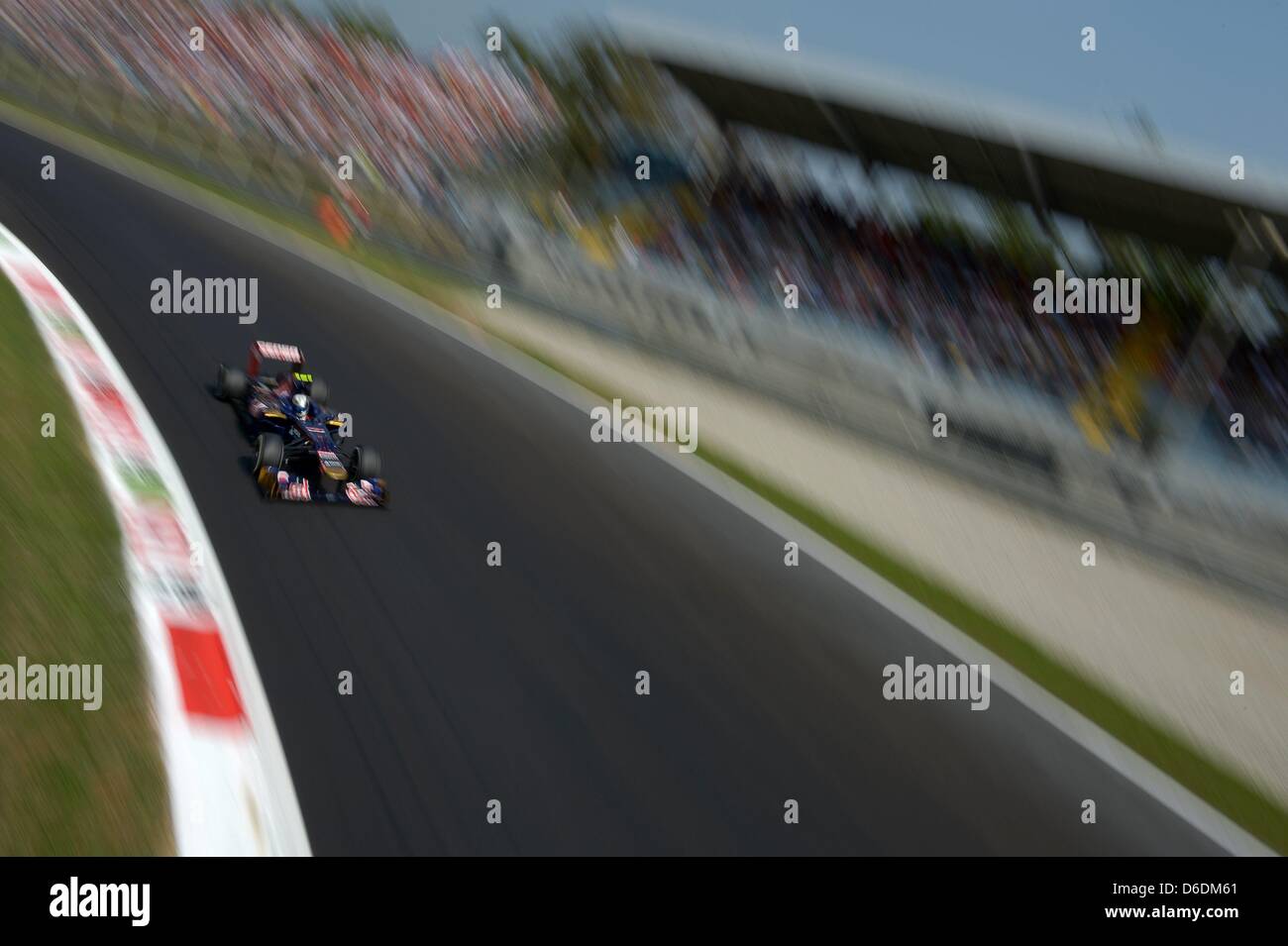 French Formula One driver Jean-Eric Vergne of Toro Rosso steers his car ...
