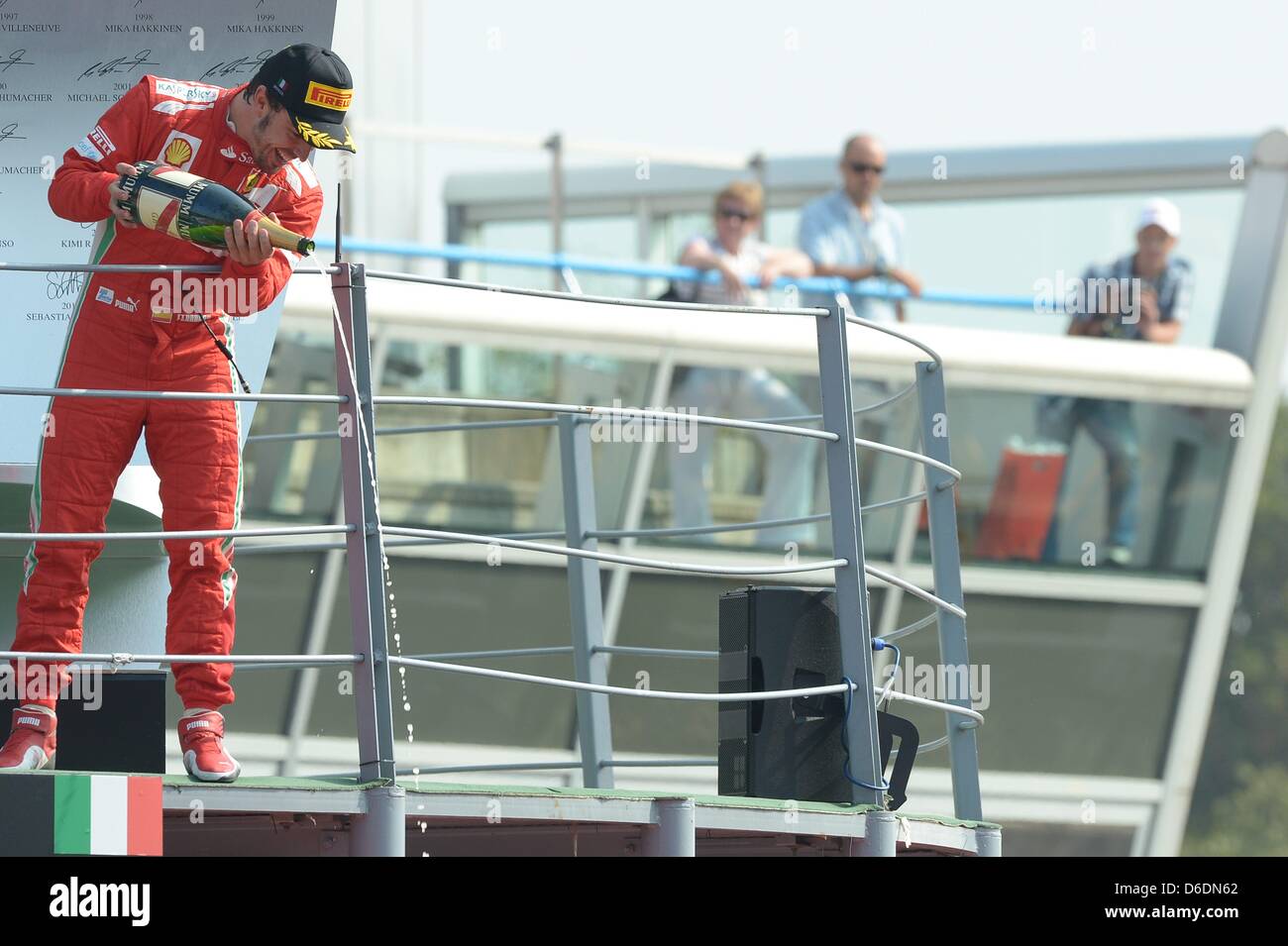 Ferrari celebrates champagne on podium hi-res stock photography and ...
