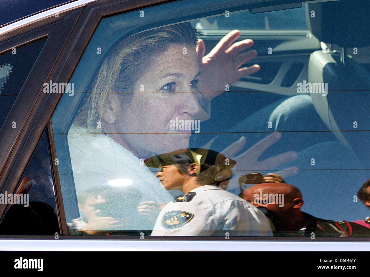 Princess Maxima of the Netherlands arives to swim 2028 meters during ...