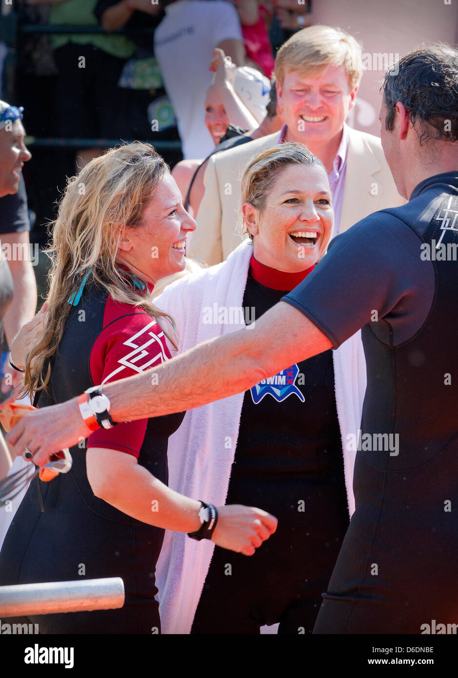 Dutch Princess Maxima (C) is welcomed back on solid ground after ...
