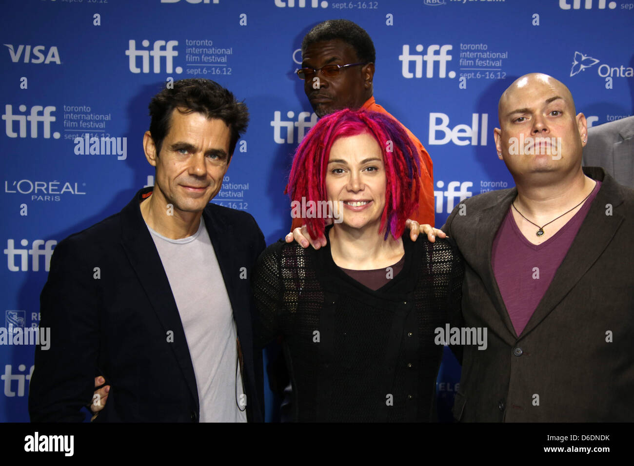 US director and writer Lana Wachowski (C), her brother Andrew Wachowski ...