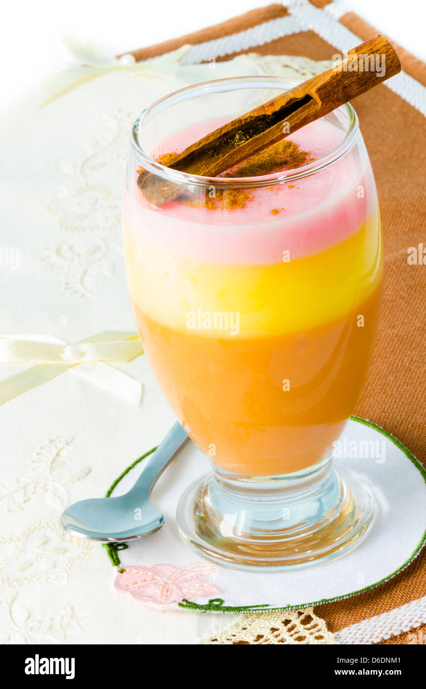 Pudding dessert on rustic background Stock Photo - Alamy