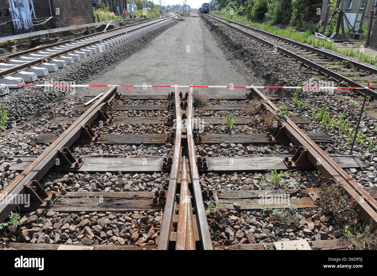 The track section is closed in Loewenberg, Germany, 10 September 2012 ...