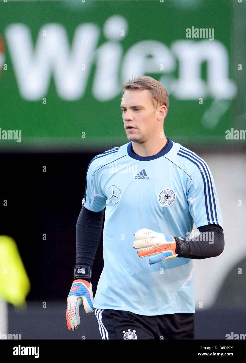 Germany's goalkeeper Manuel Neuer attends a practice session of the ...