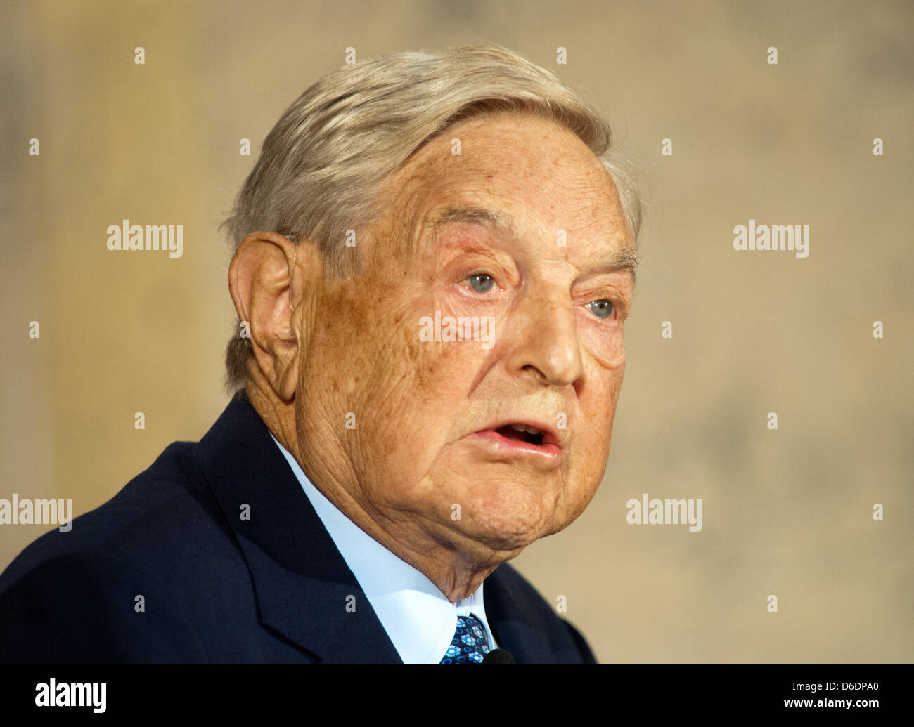 US American financial investor George Soros gives a lecture in Berlin ...