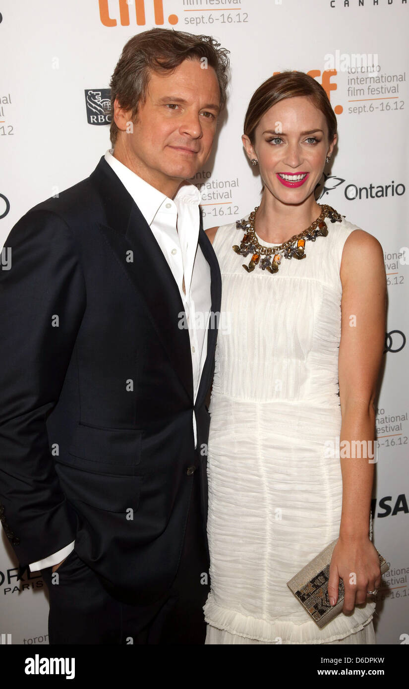 Actors Colin Firth and Emily Blunt arrive at the premiere of the movie ...