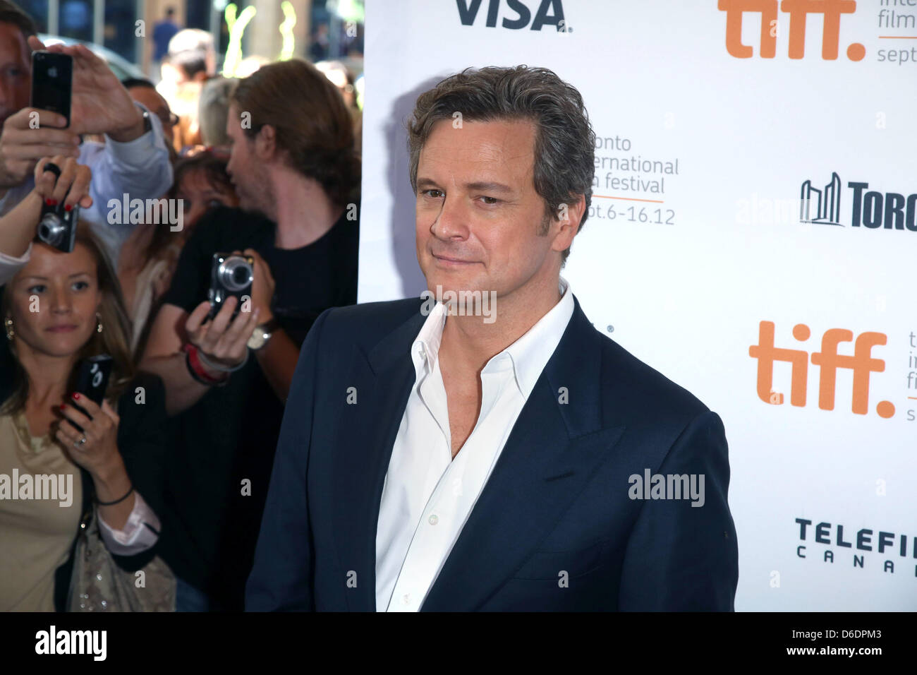 Actor Colin Firth arrives at the premiere of the movie "Arthur Newman ...