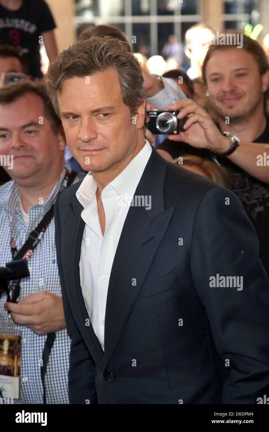 Actor Colin Firth arrives at the premiere of the movie "Arthur Newman ...
