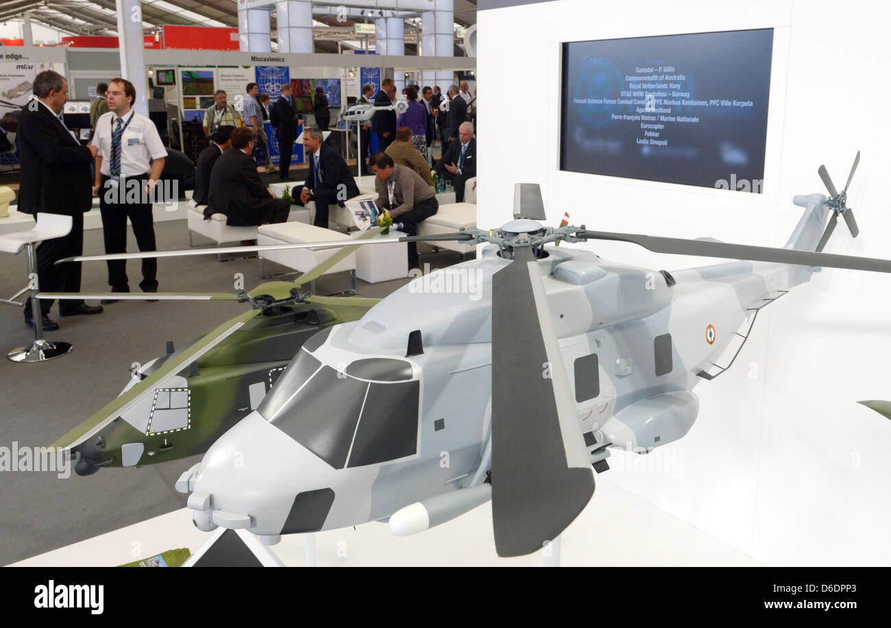 Models of the Eurocopter helicopter are pictured on the premises of the ...