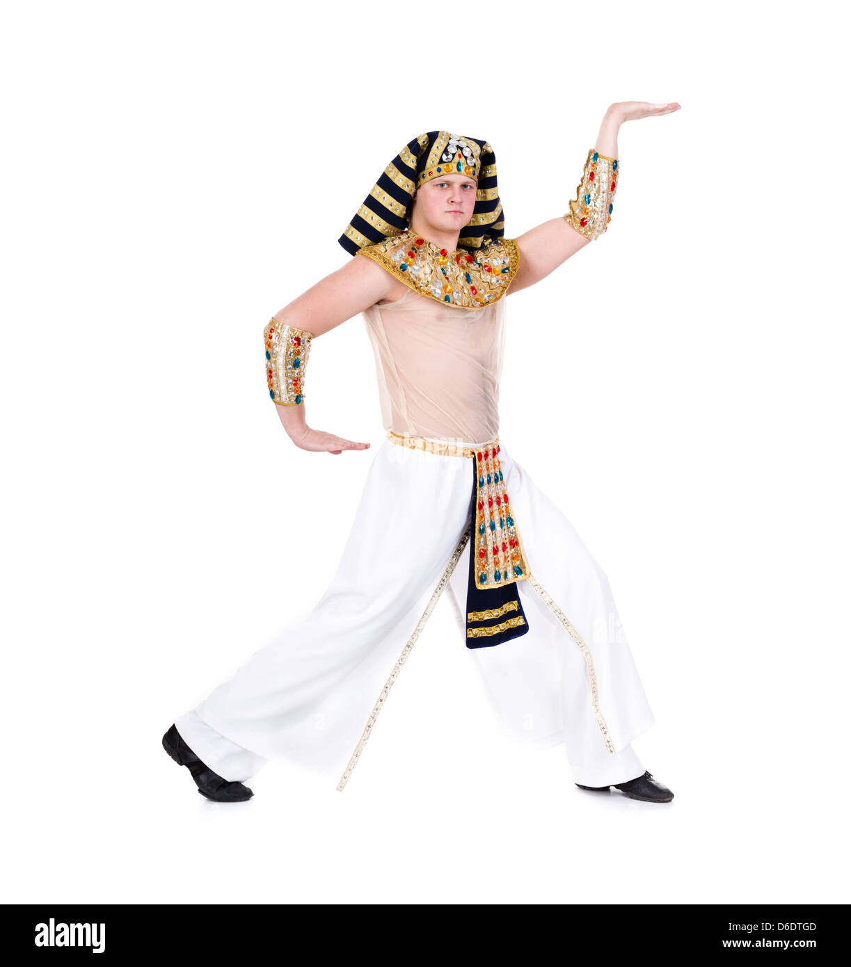Dancing pharaoh wearing a egyptian costume Stock Photo - Alamy