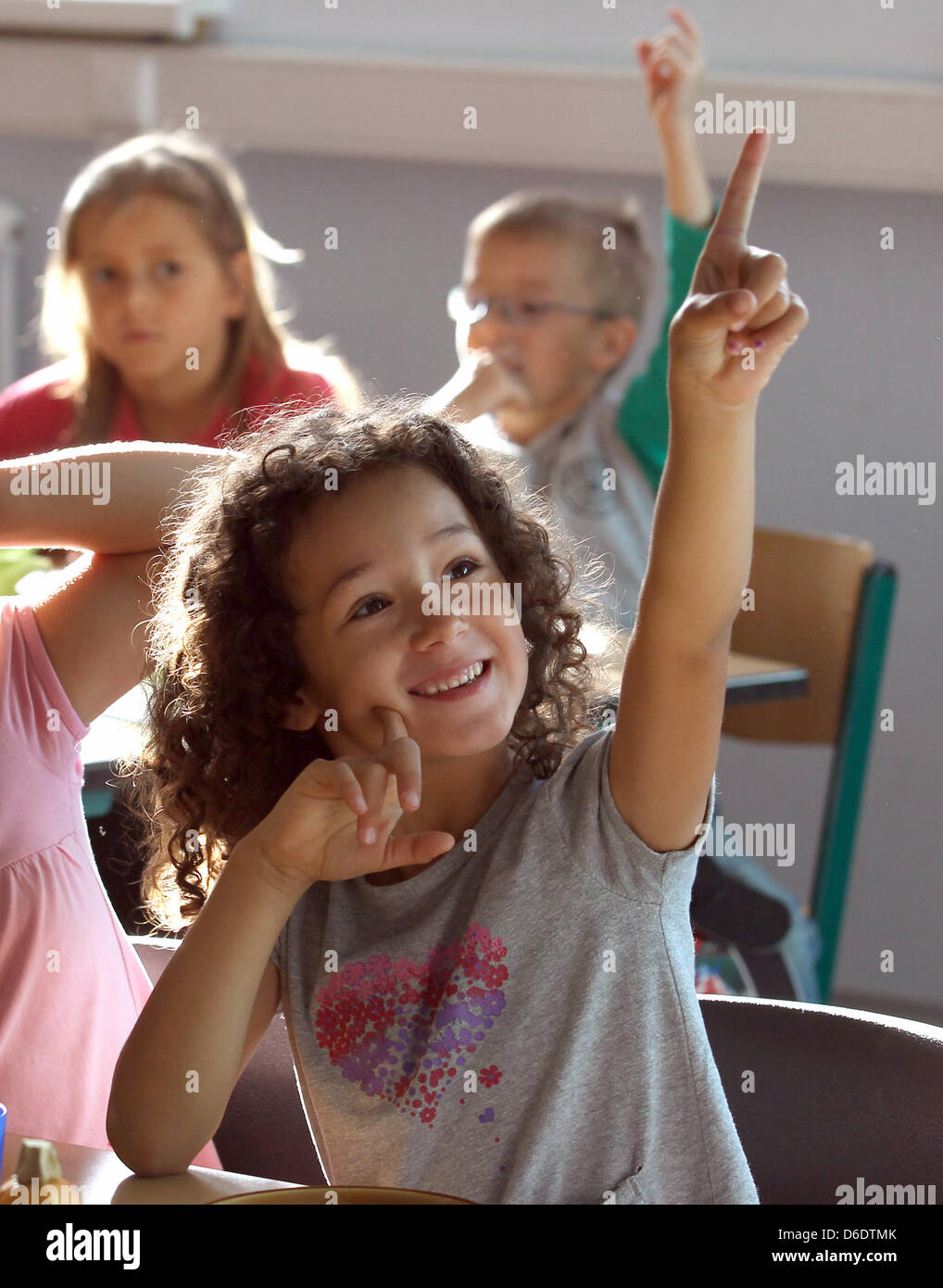 1st graders of class 1c are pictured during a press date for the ...