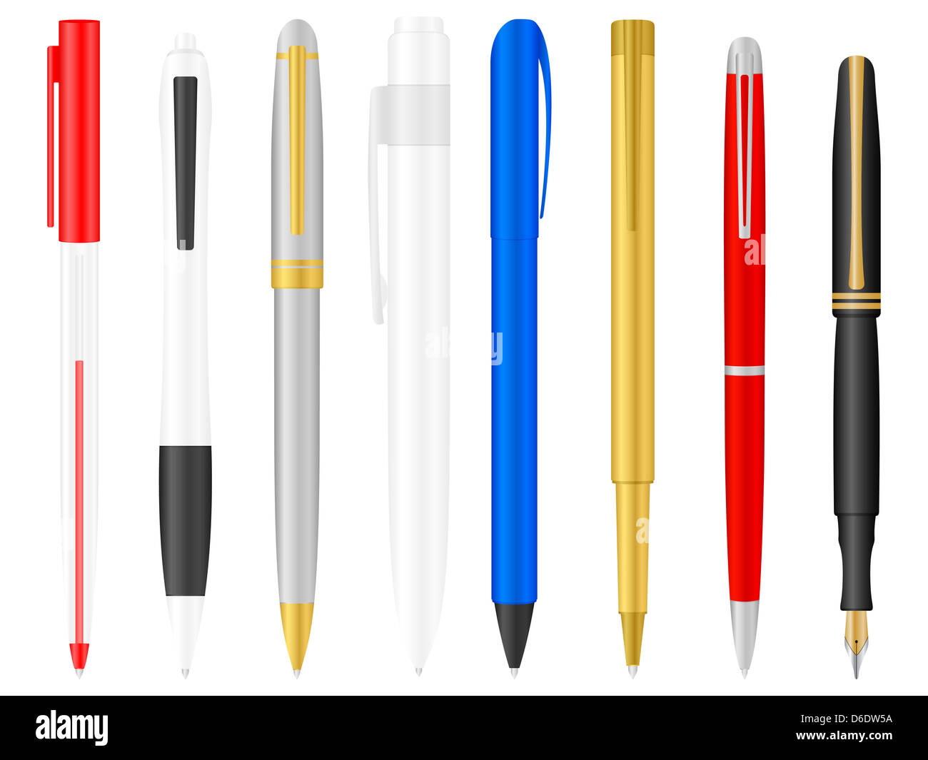 Ballpoints set on a white background. Vector illustration Stock Photo ...
