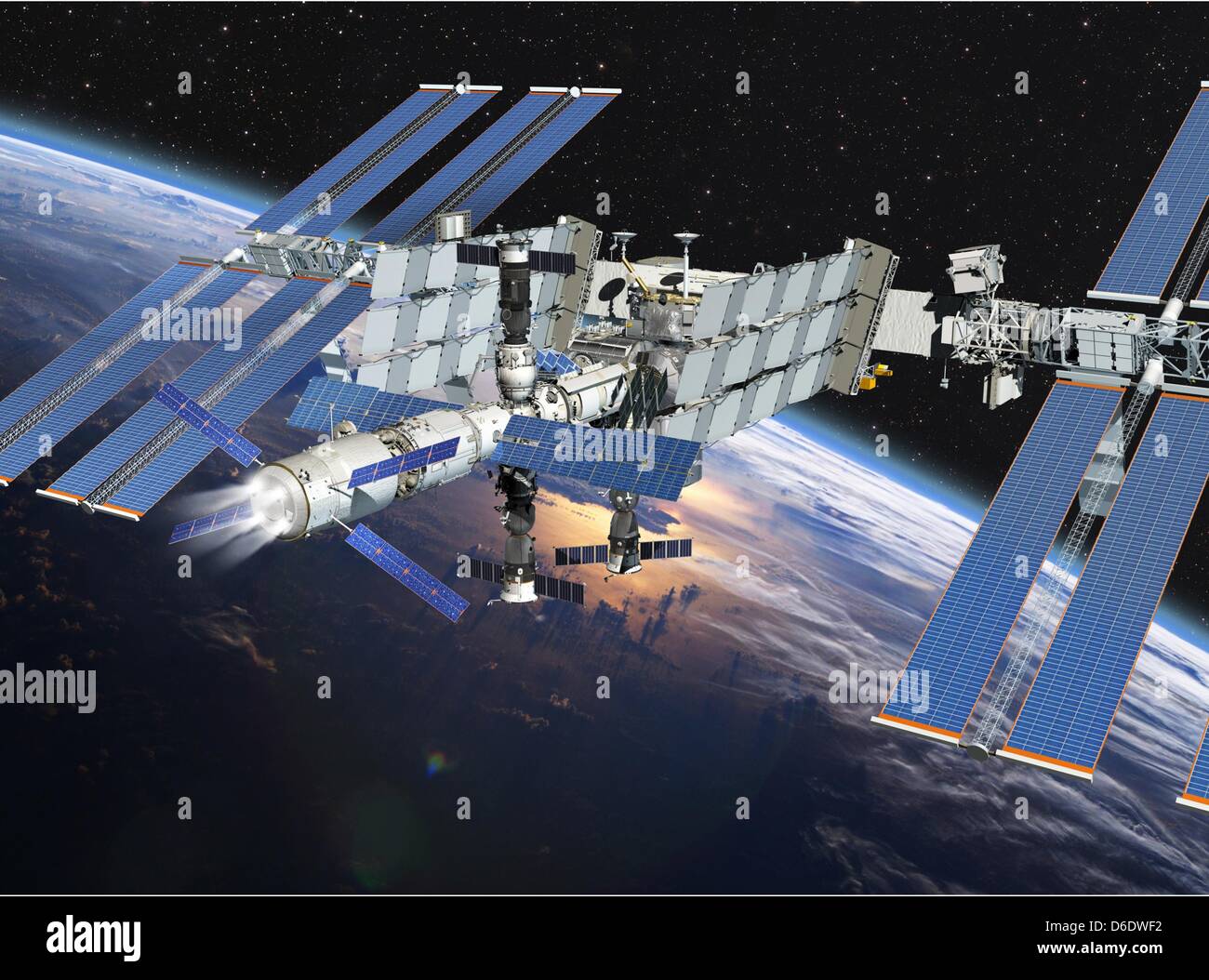 (HANDOUT) An undated handout shows a docked automated transfer vehichle ...