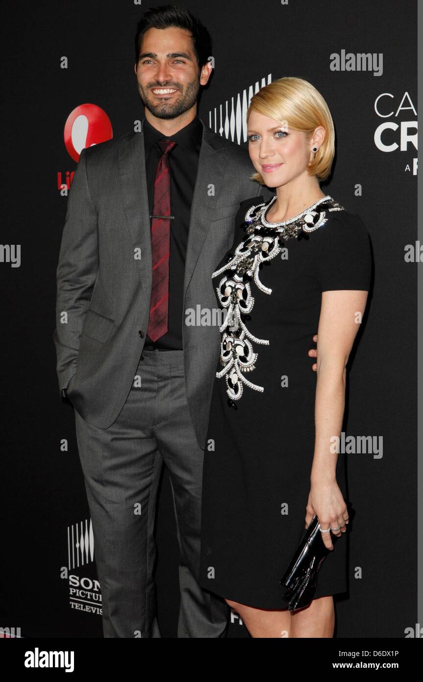 Los Angeles, CA, USA. April 16, 2013. Tyler Hoechlin, Brittany Snow at ...