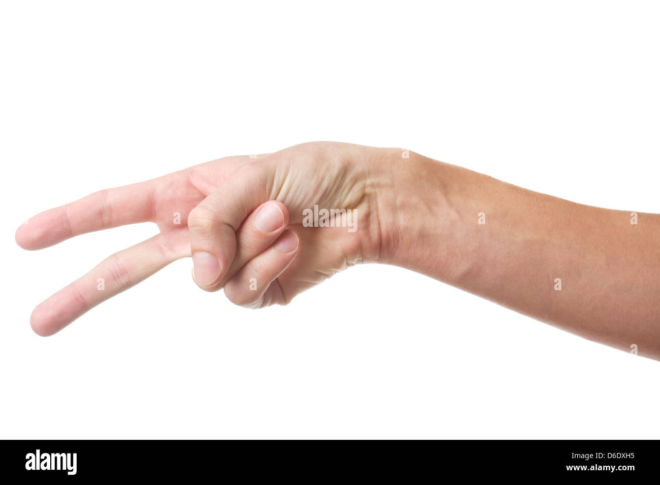 Hand gesture with two fingers Stock Photo - Alamy