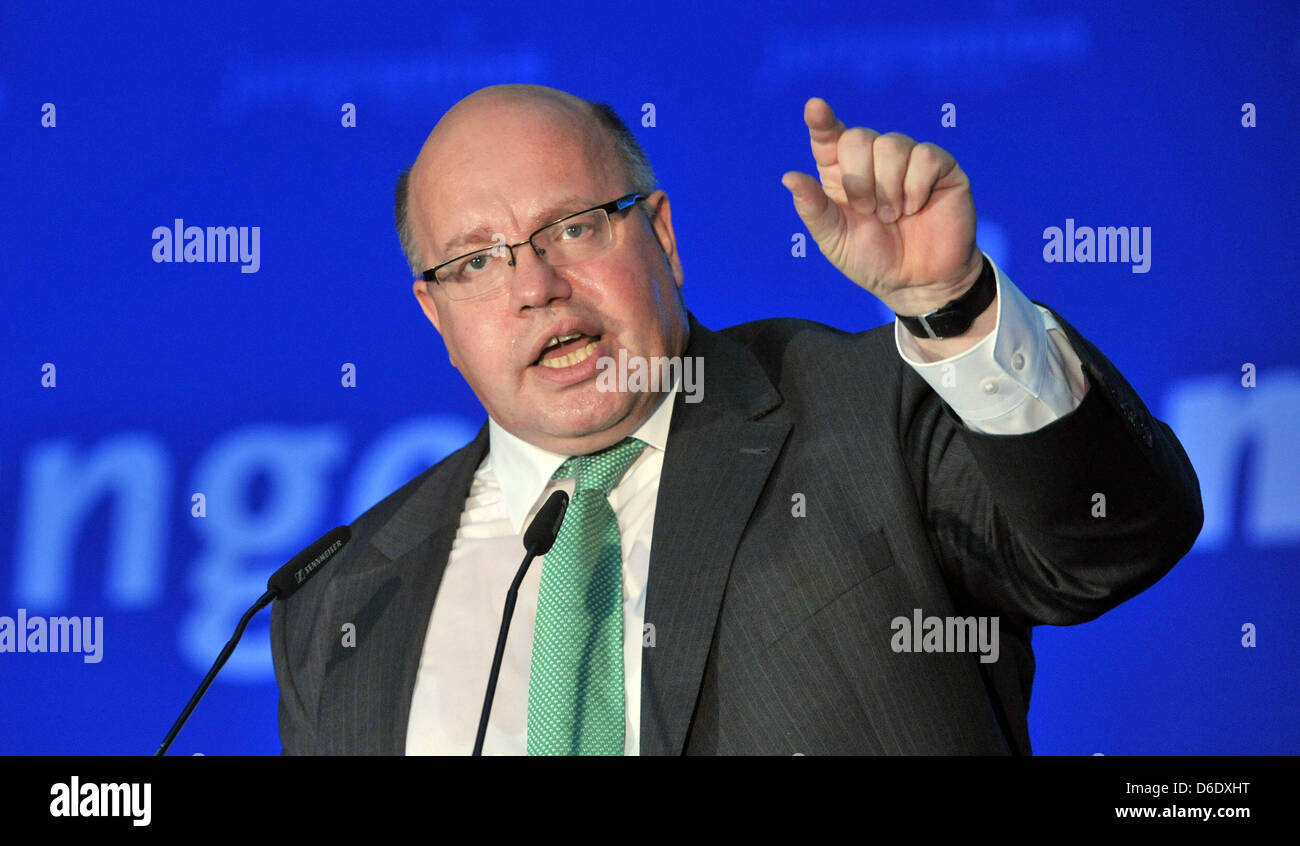 German Environment Minister Peter Altmaier delivers a speech during the ...