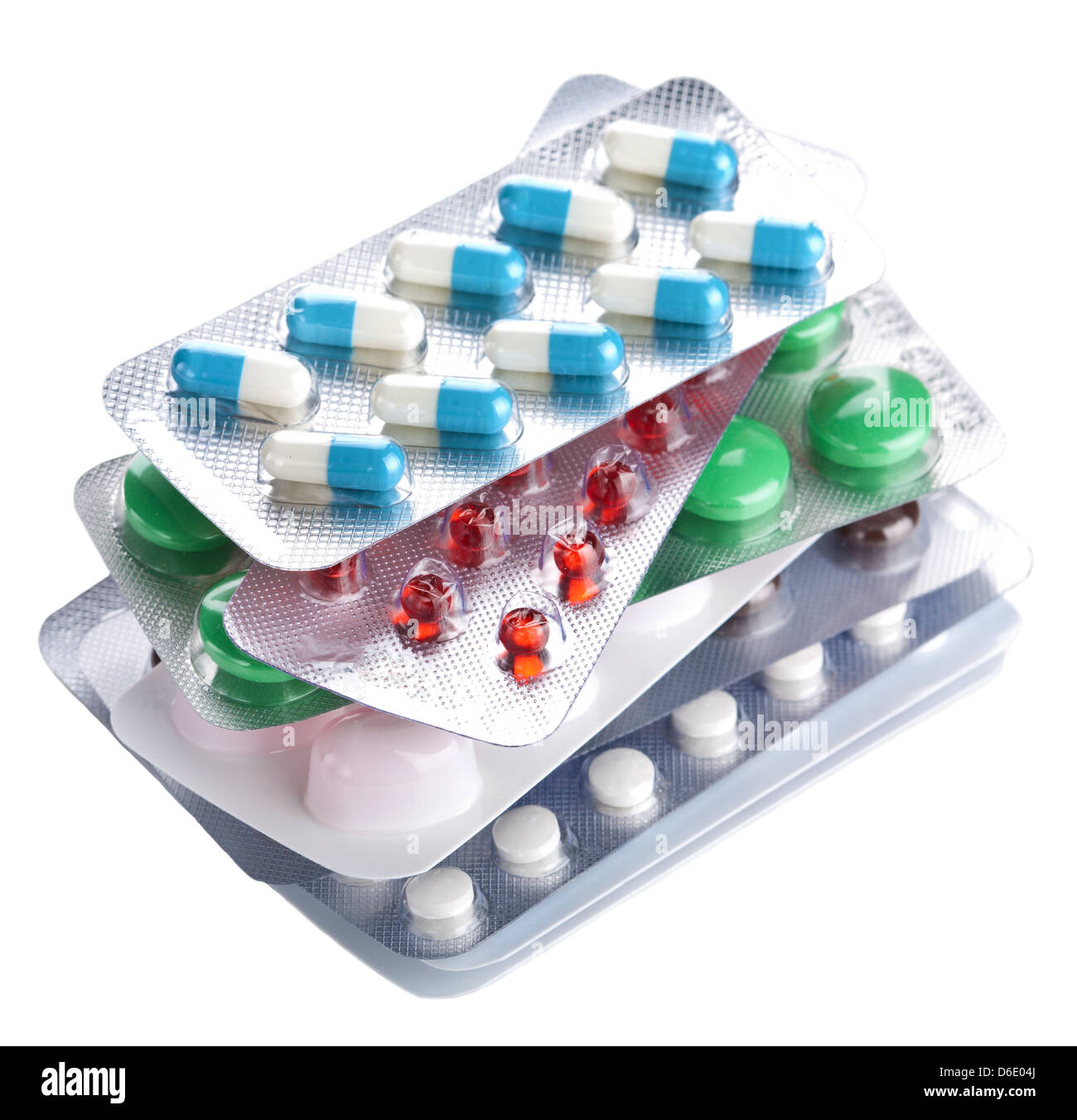 stack of pill packs isolated Stock Photo - Alamy