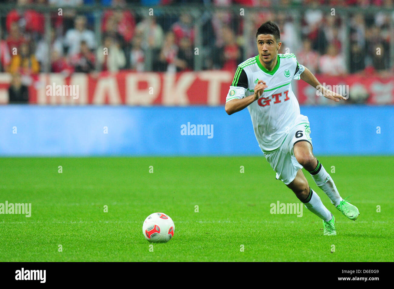 Wolfsburg's Slobodan Medojevic plays the ball during the DFB Cup semi ...