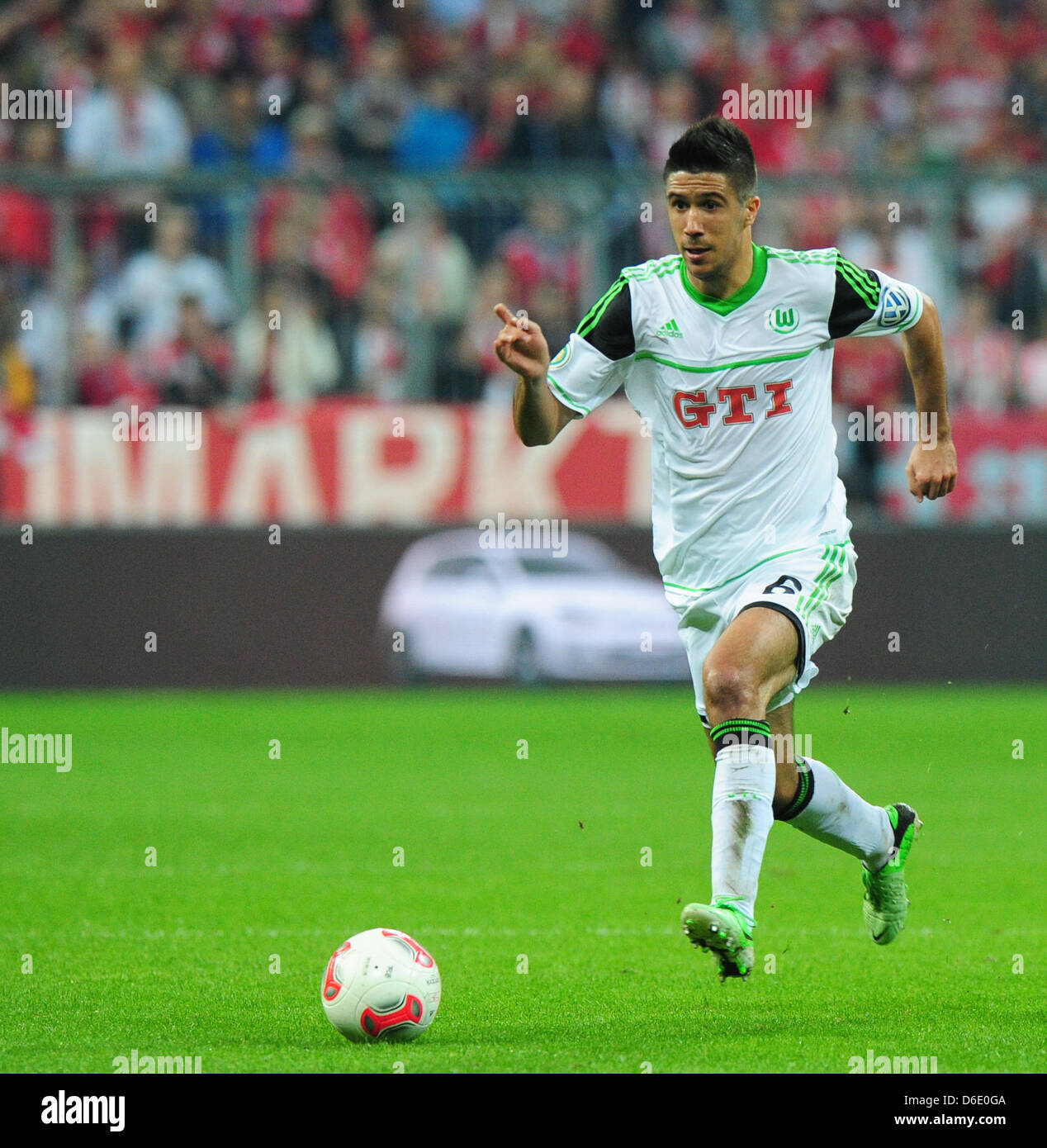 Wolfsburg's Slobodan Medojevic plays the ball during the DFB Cup semi ...