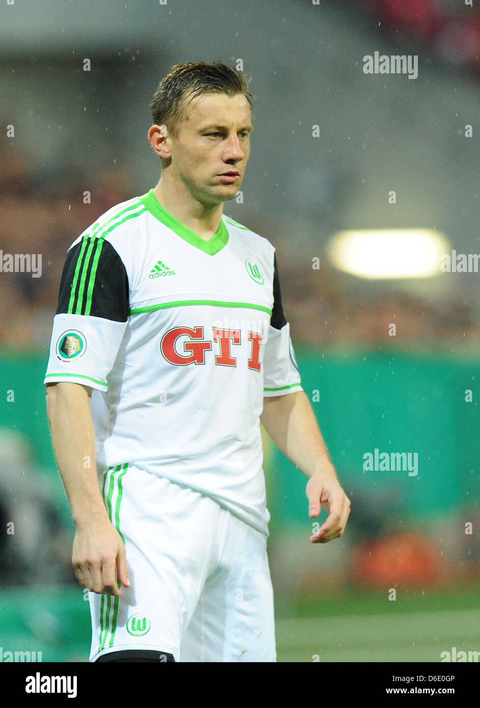 Wolfsburg's Ivica Olic looks on during the DFB Cup semi-final match ...