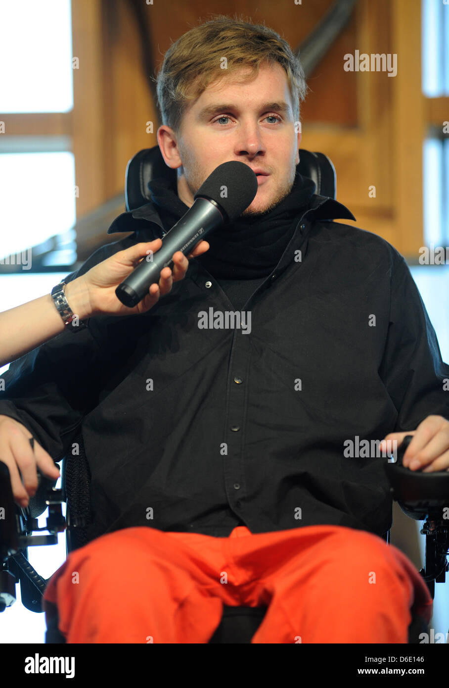 Samuel Koch is seen during a church service at the Wale Pavillon on the ...