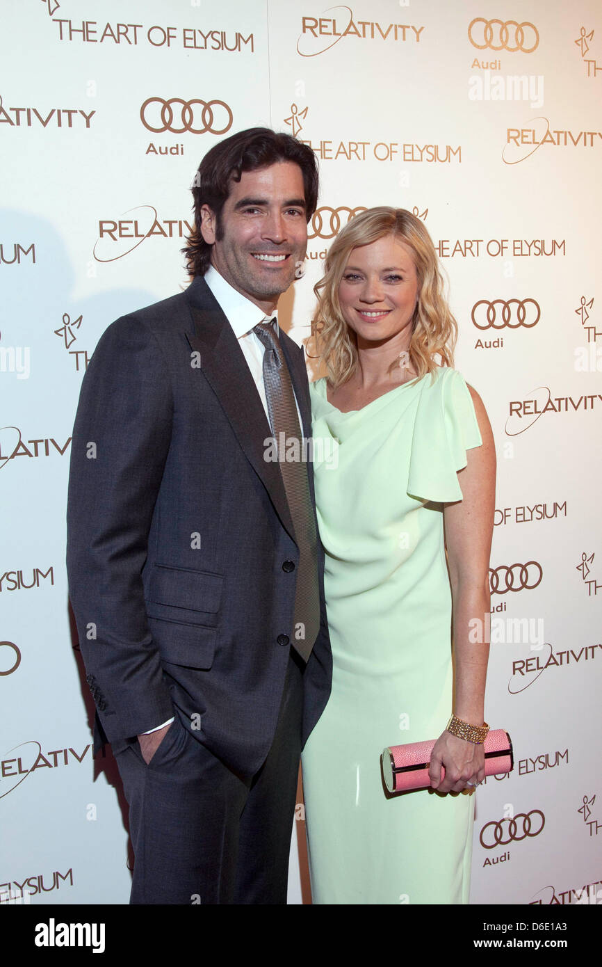 US actress Amy Smart and her husband Carter Oosterhouse attend the Art ...