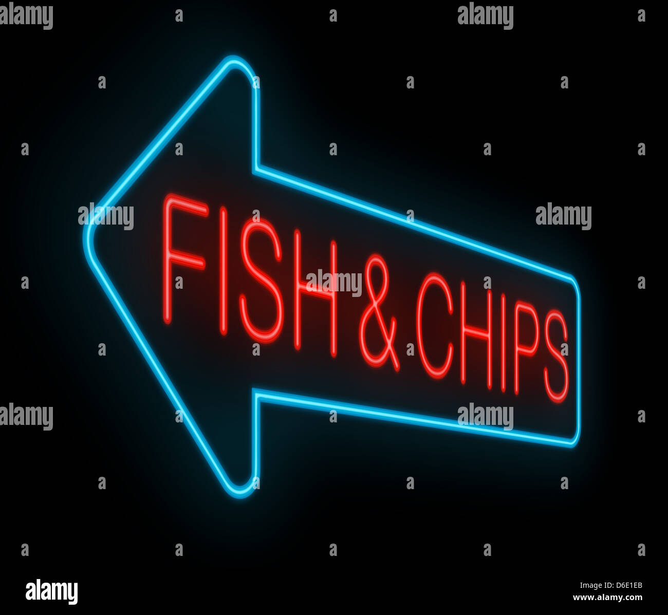 Fish and chip sign Stock Photo - Alamy