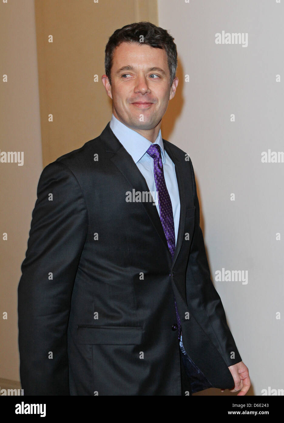 Crown Prince Frederik of Denmark attends a meeting with the parliament ...