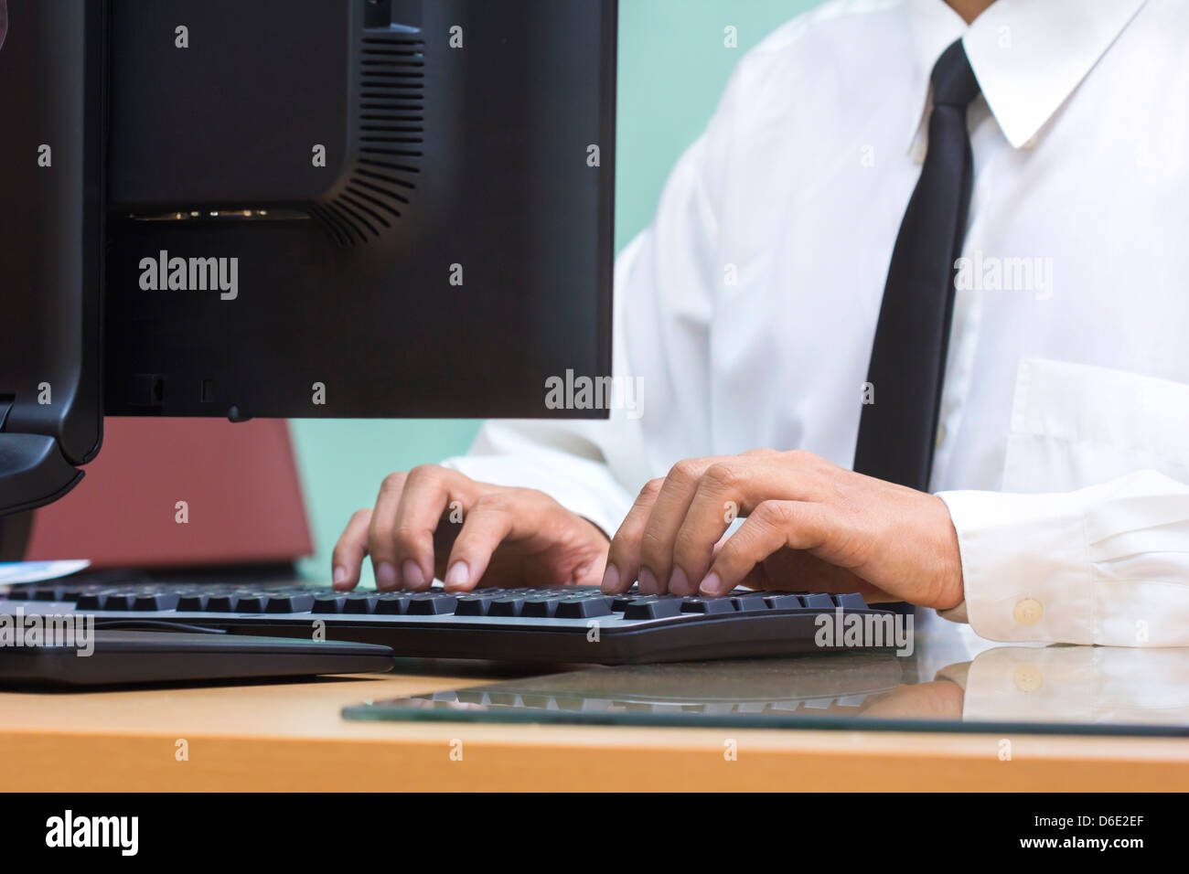Businessman using computer for working Stock Photo - Alamy