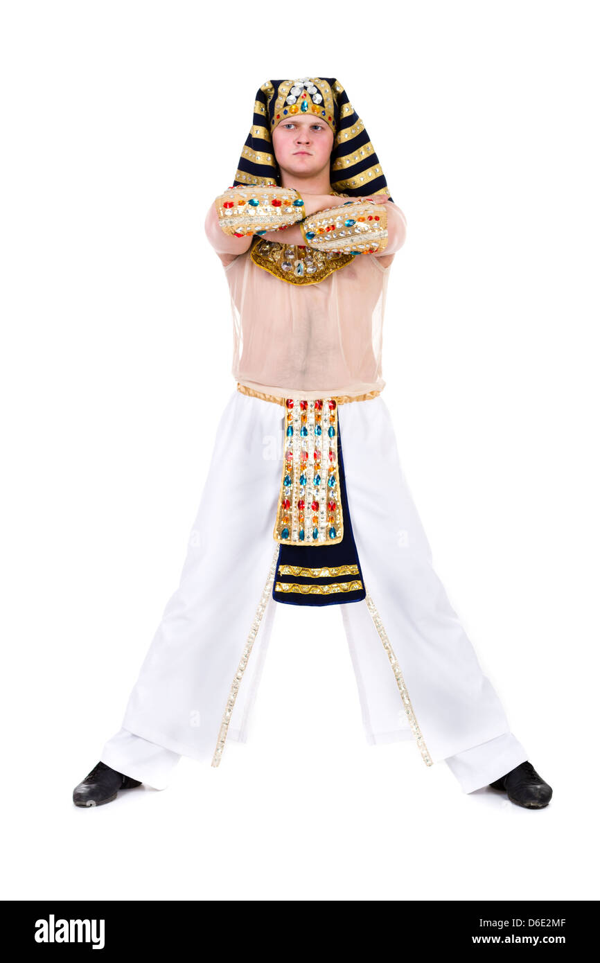 Dancing pharaoh wearing a egyptian costume Stock Photo - Alamy