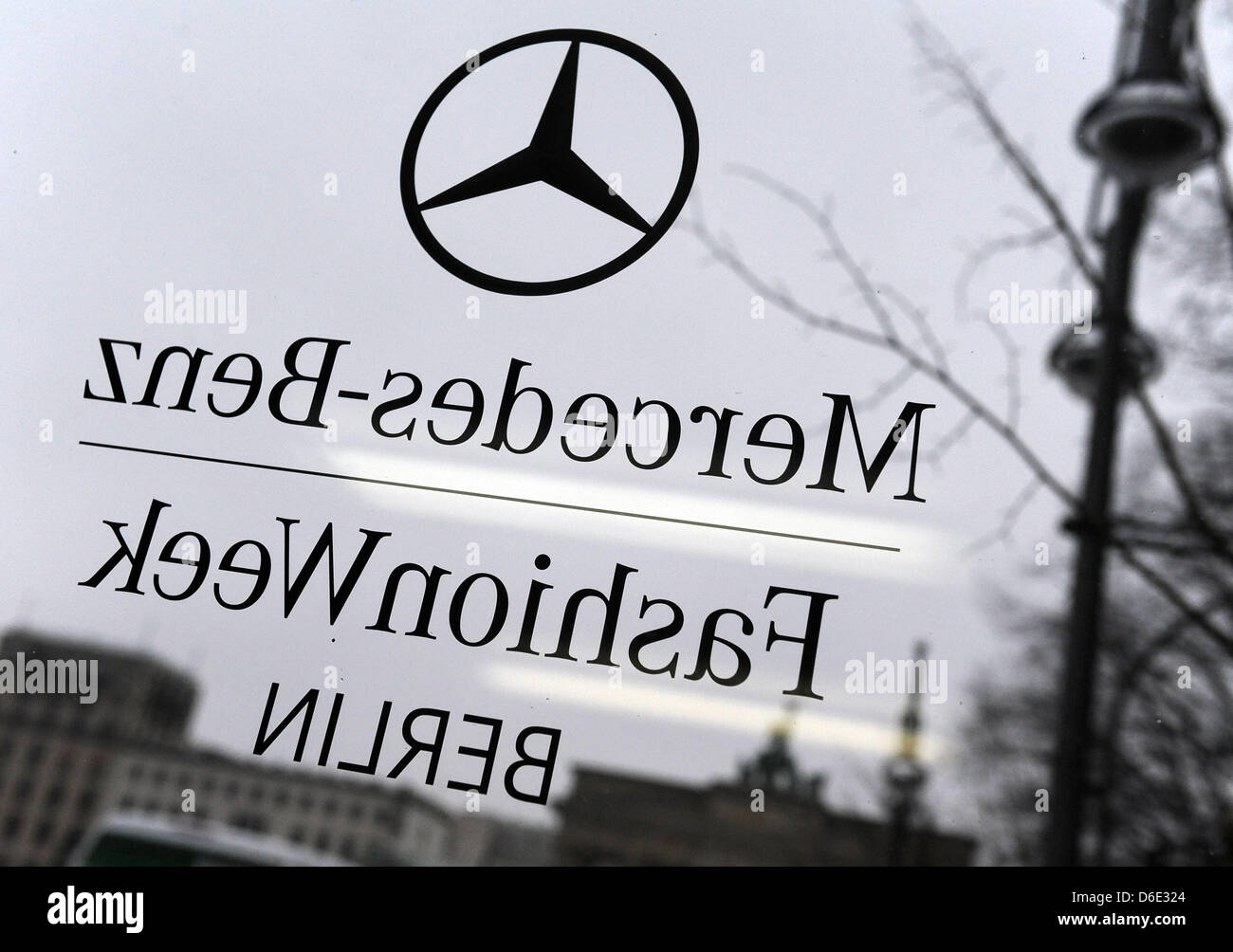 The slogan of the Fashion Week is seen in Berlin, Germany, 16 January ...