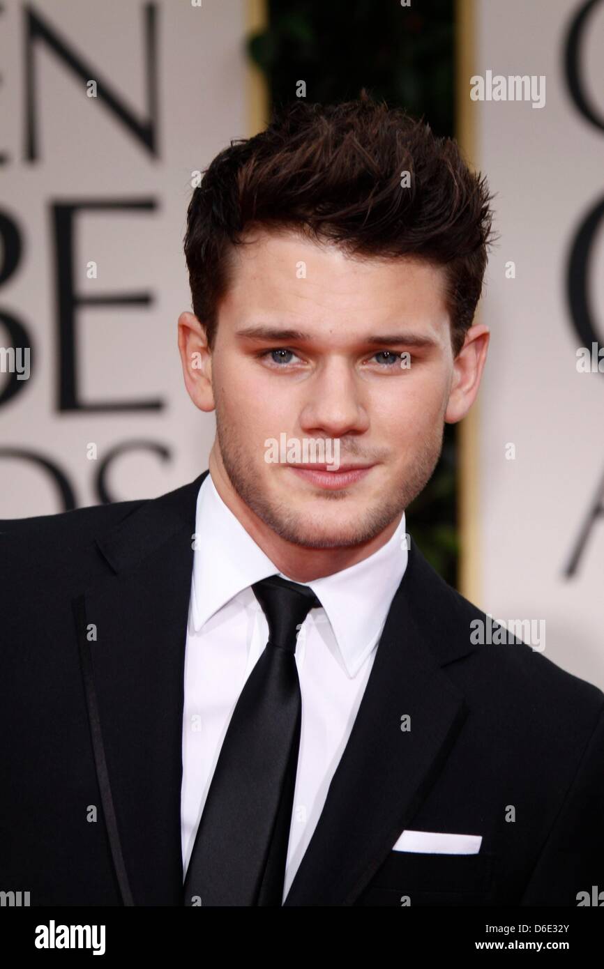 Actor Jeremy Irvine arrives at the 69th Annual Golden Globe Awards ...