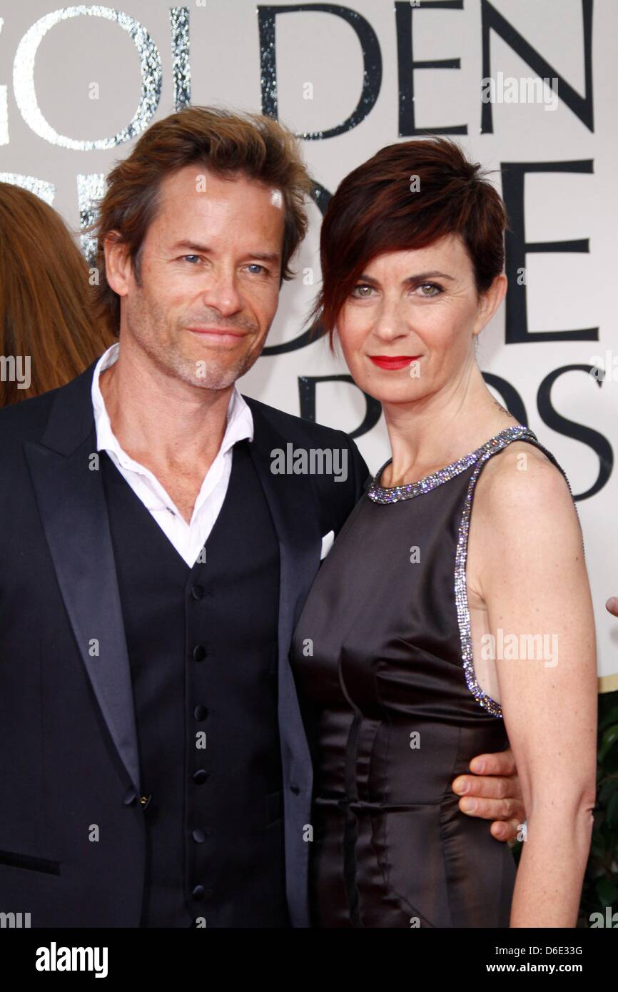Actor Guy Pearce and wife Kate Mestitz arrive at the 69th Annual Golden ...