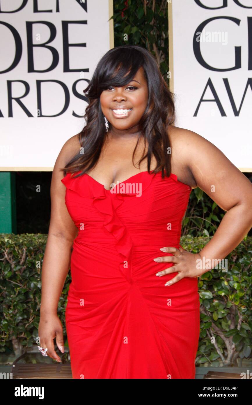 Actress Amber Riley arrives at the 69th Annual Golden Globe Awards ...