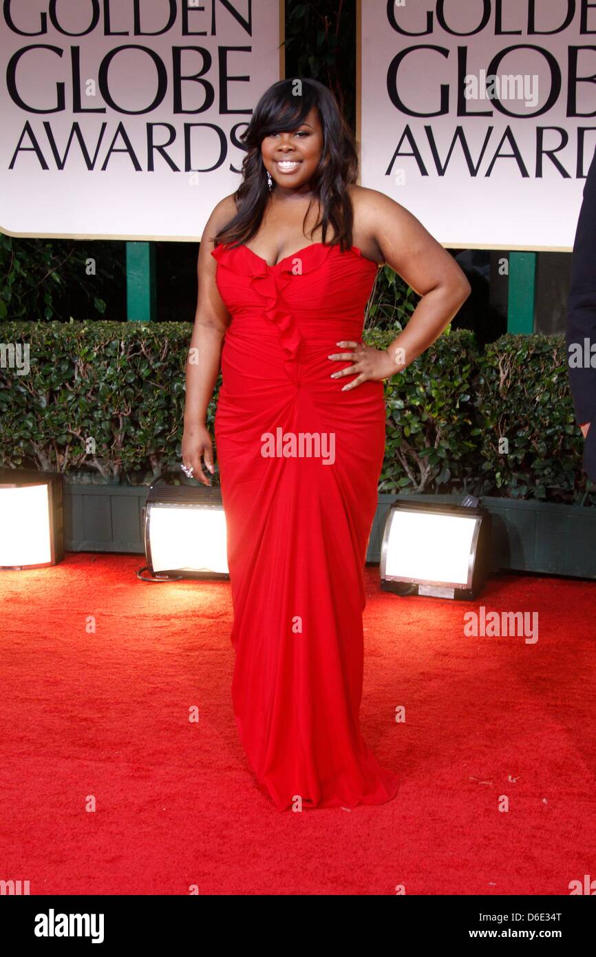 Actress Amber Riley arrives at the 69th Annual Golden Globe Awards ...