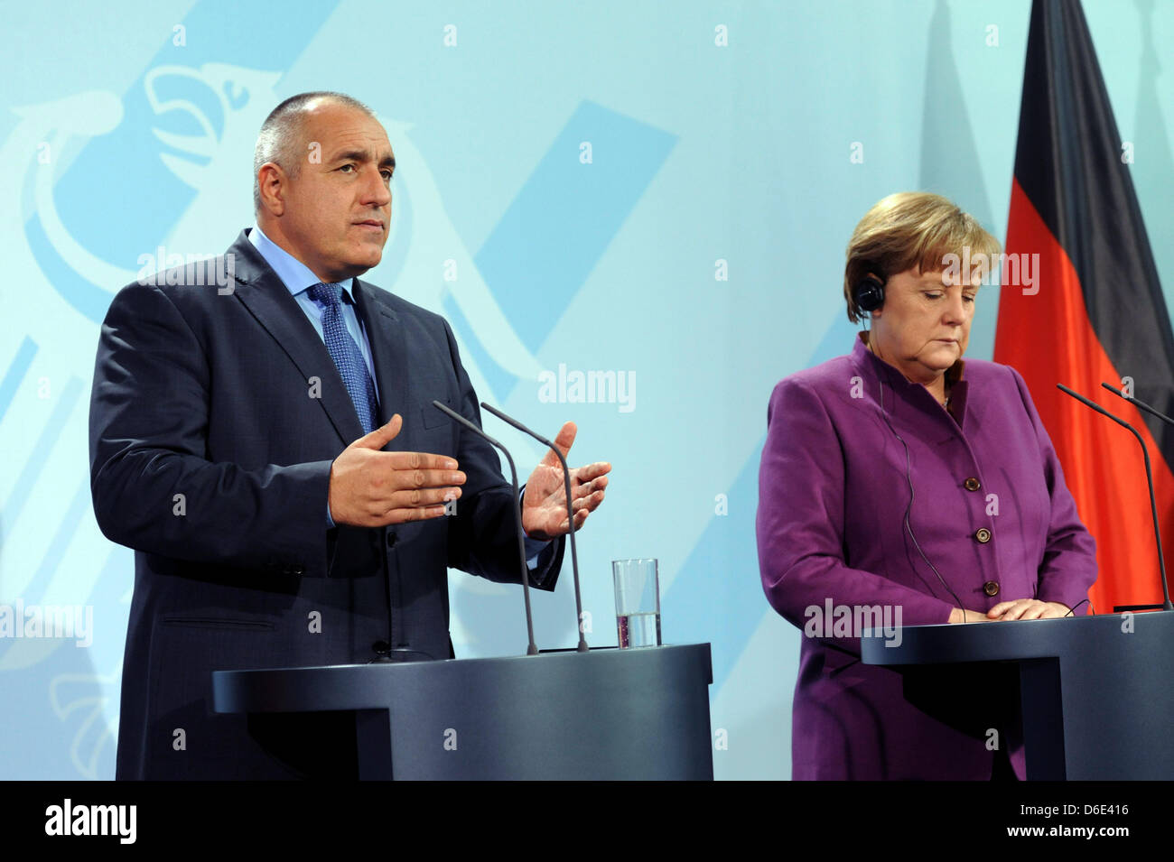 German Chancellor Angela Merkel (CDU) and the Bulgarian Prime Minister ...