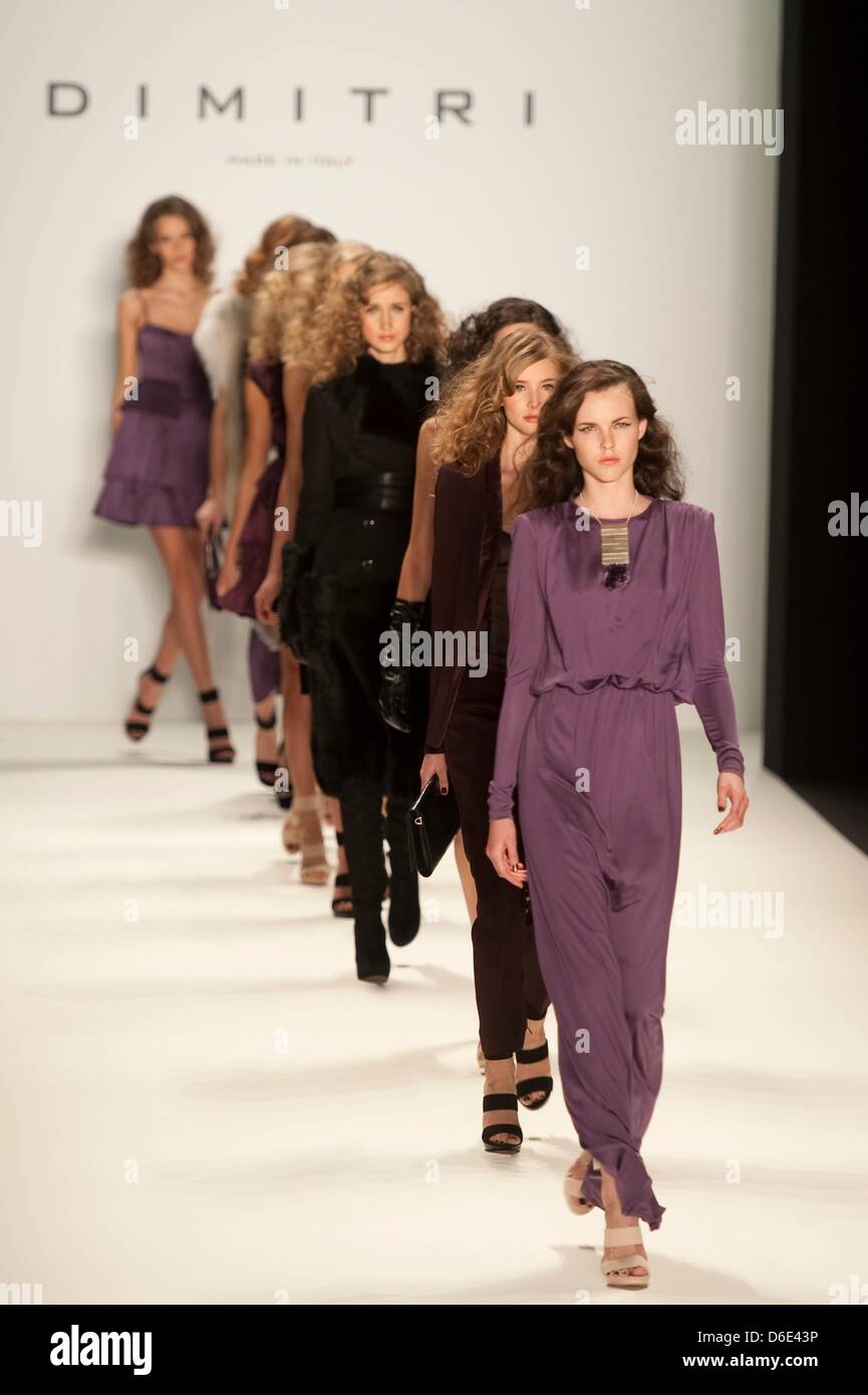 Models present creations at the Dimitri show during the Mercedes-Benz ...
