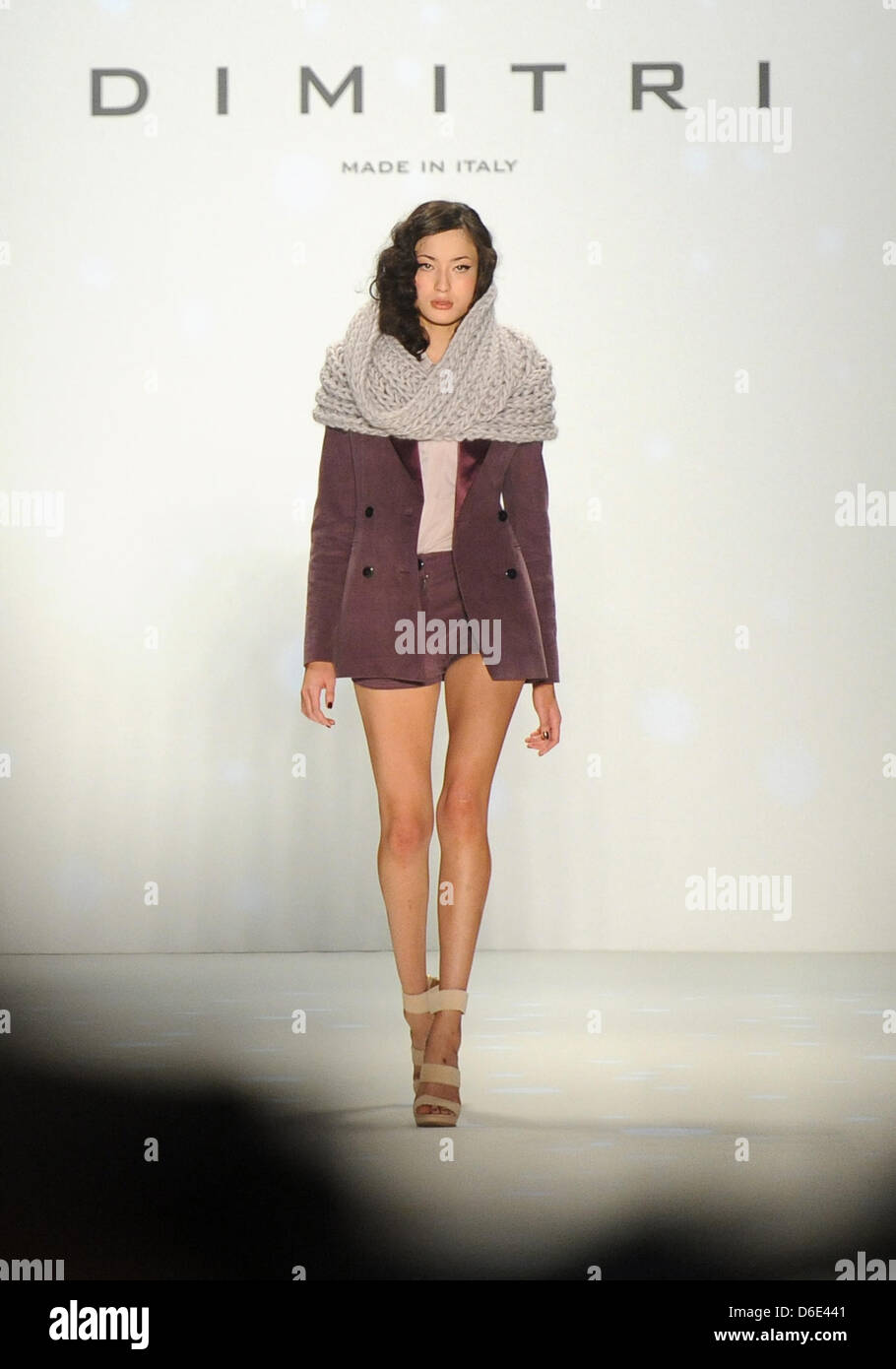 A model presents a creation at the Dimitri fahsion show during the ...