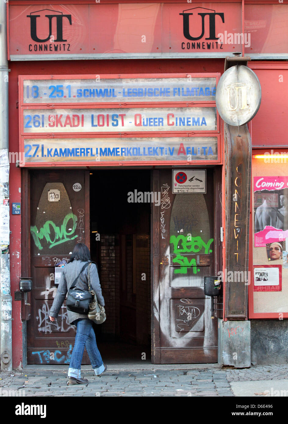 A view of the screening times timetable outside the historic UT ...
