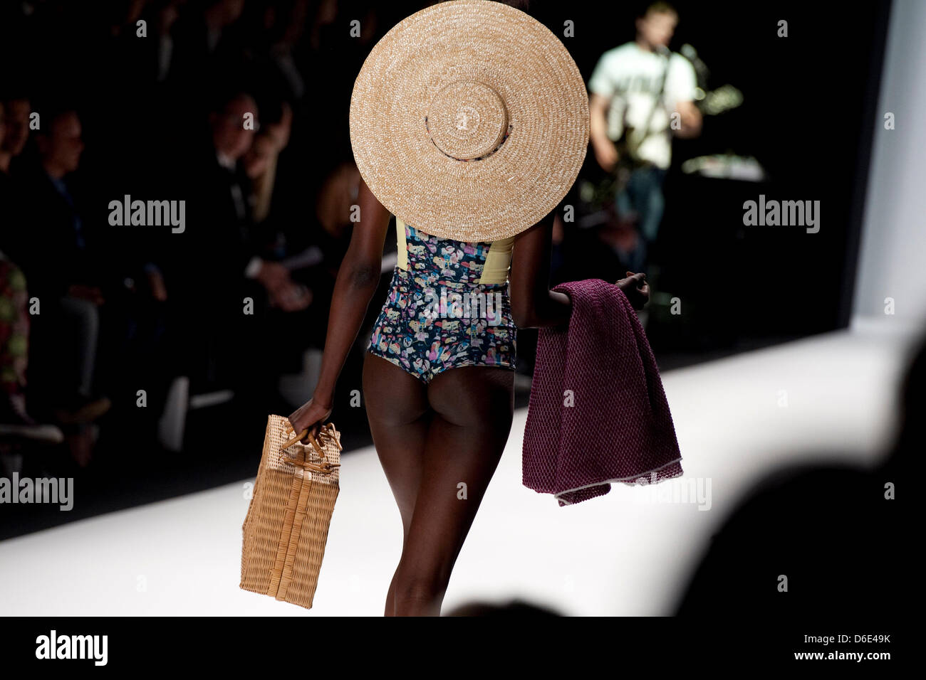 A model presents a creation of the Alexandra Kiesel show during the ...