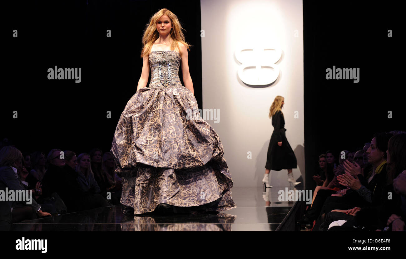 A model presents a creation at the Basler show offsite the Mercedes ...