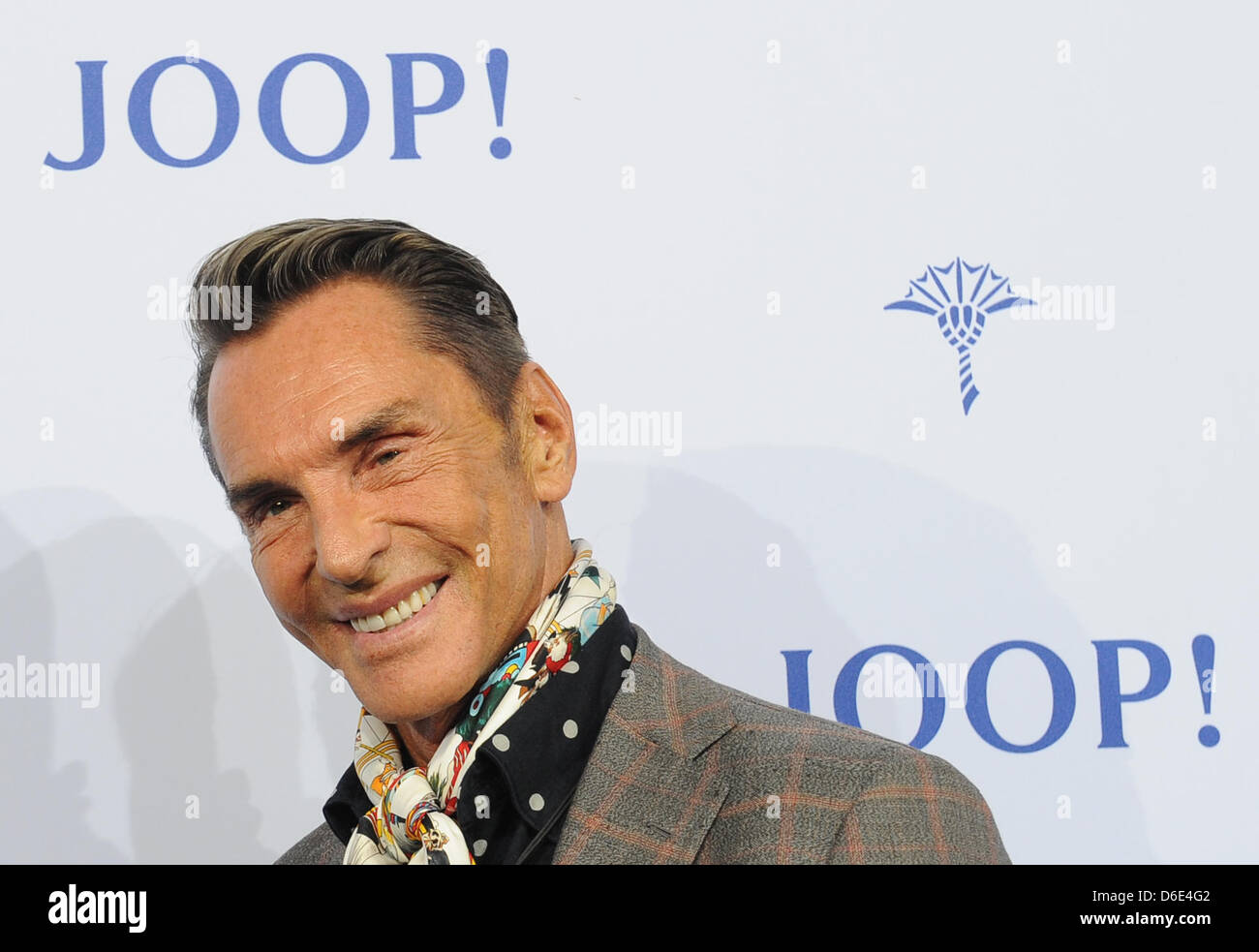 Designer Wolfgang Joop arrives at the Joop presentation during Fashion ...