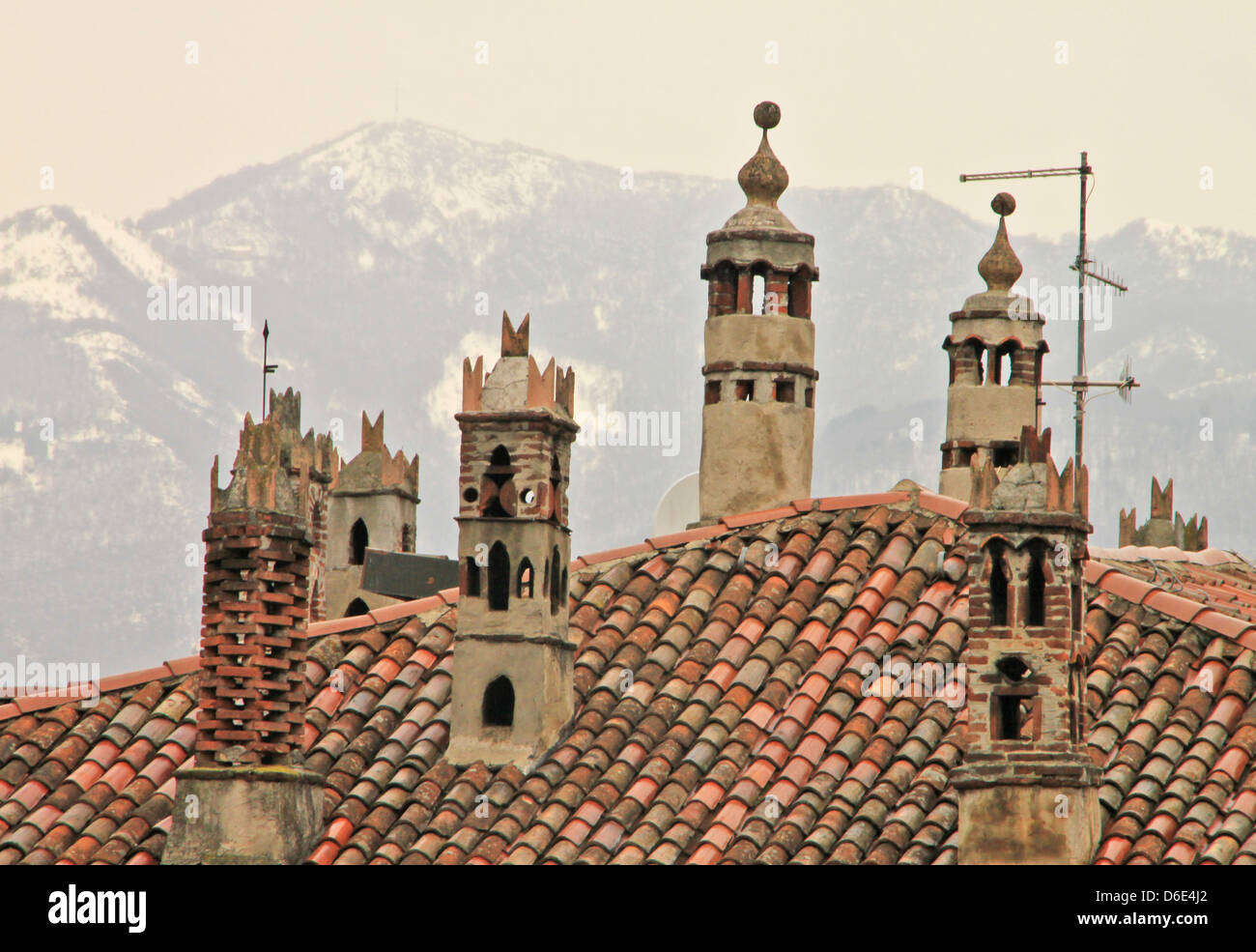 Tile roof of the house in a medieval city Stock Photo - Alamy